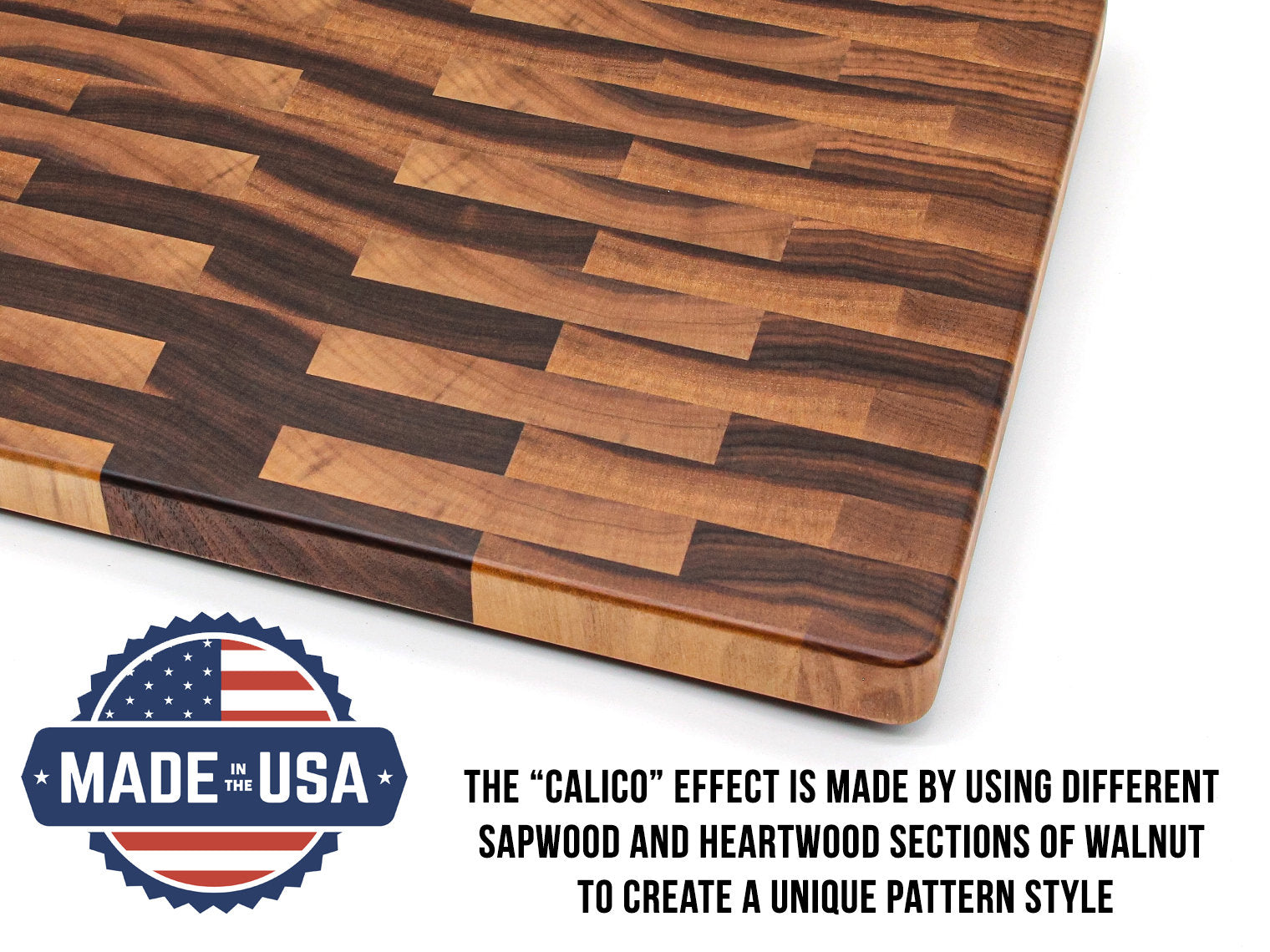 Large End Grain Calico Walnut Cutting Board, Walnut Butcher Block with ...