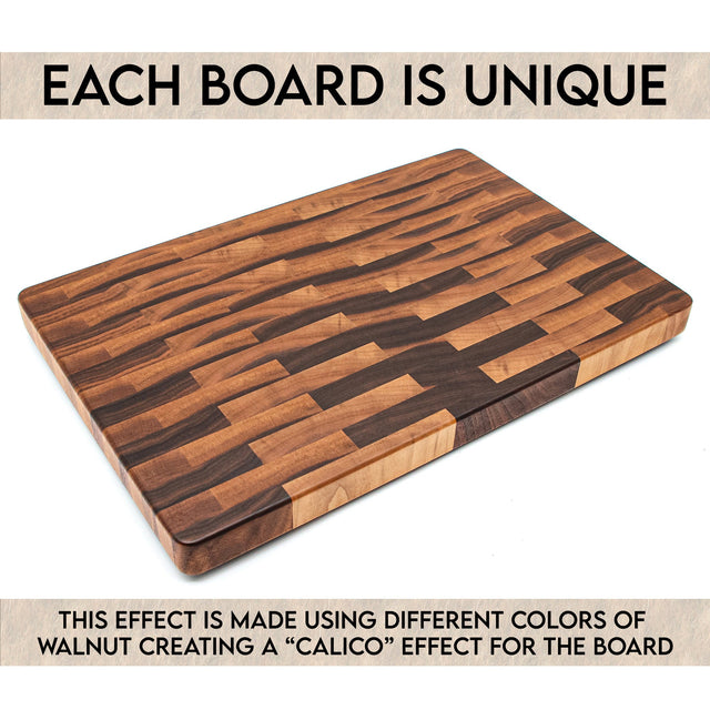 Large End Grain Calico Walnut Cutting Board, Walnut Butcher Block with ...