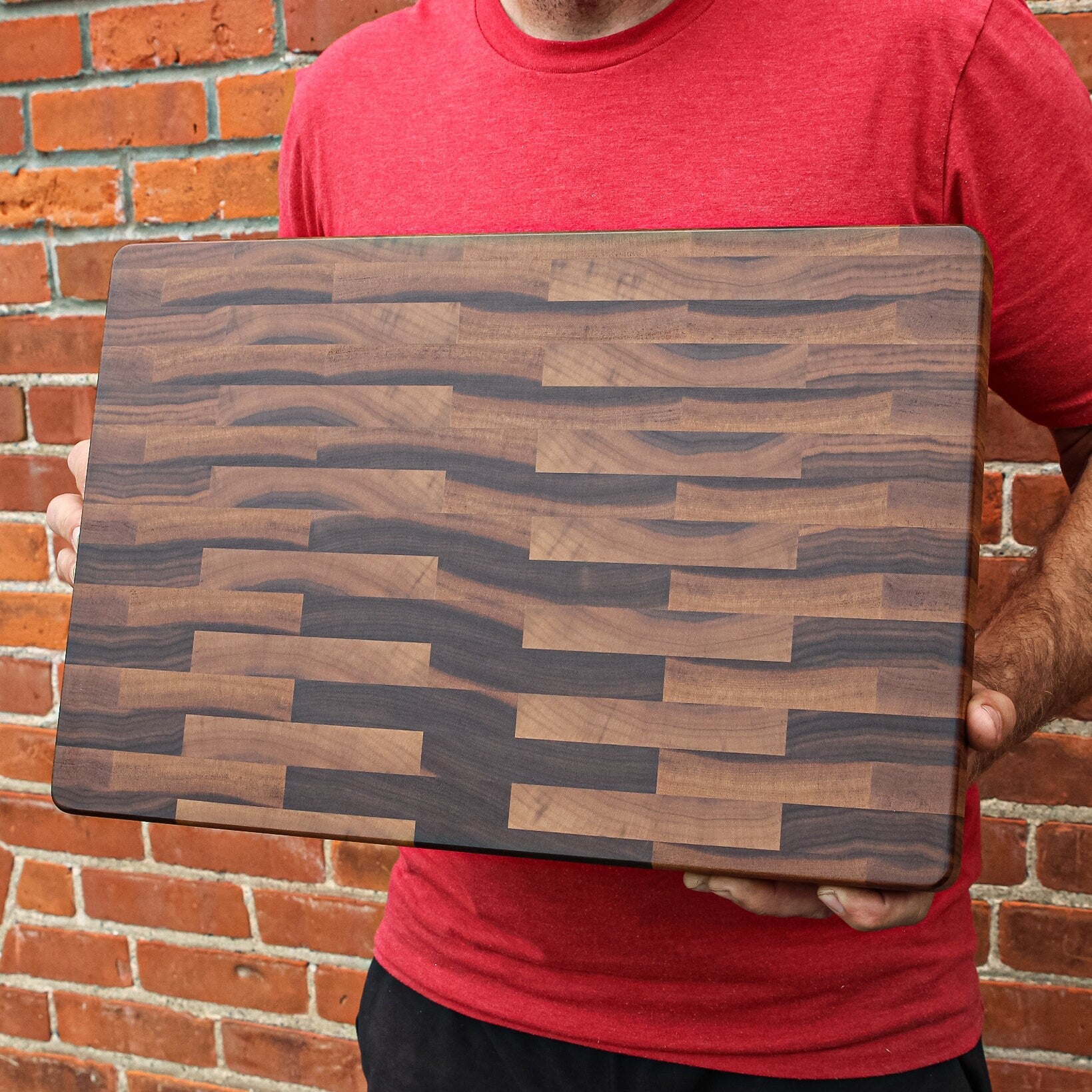 Large End Grain Calico Walnut Cutting Board, Walnut Butcher Block with ...